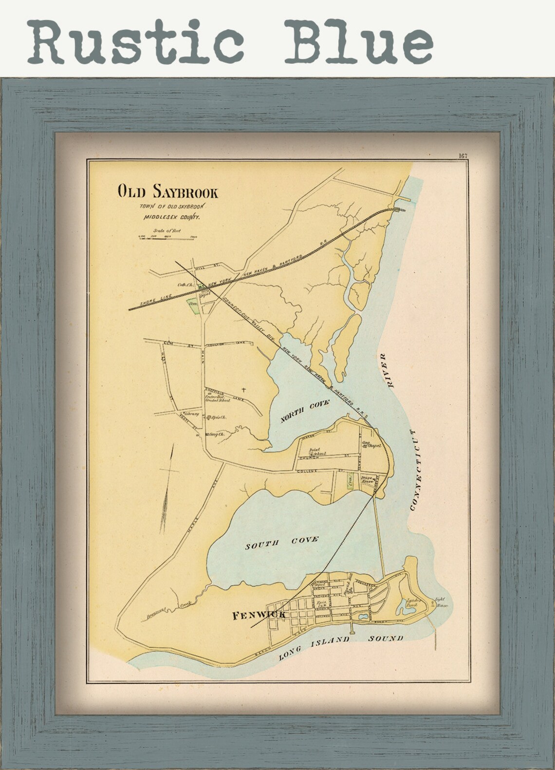 OLD SAYBROOK Connecticut Map 1893 | Etsy