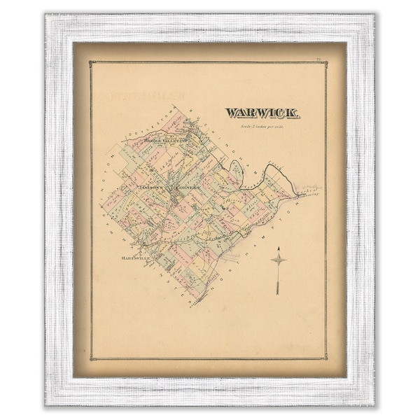 Antique Warwick Map - Etsy