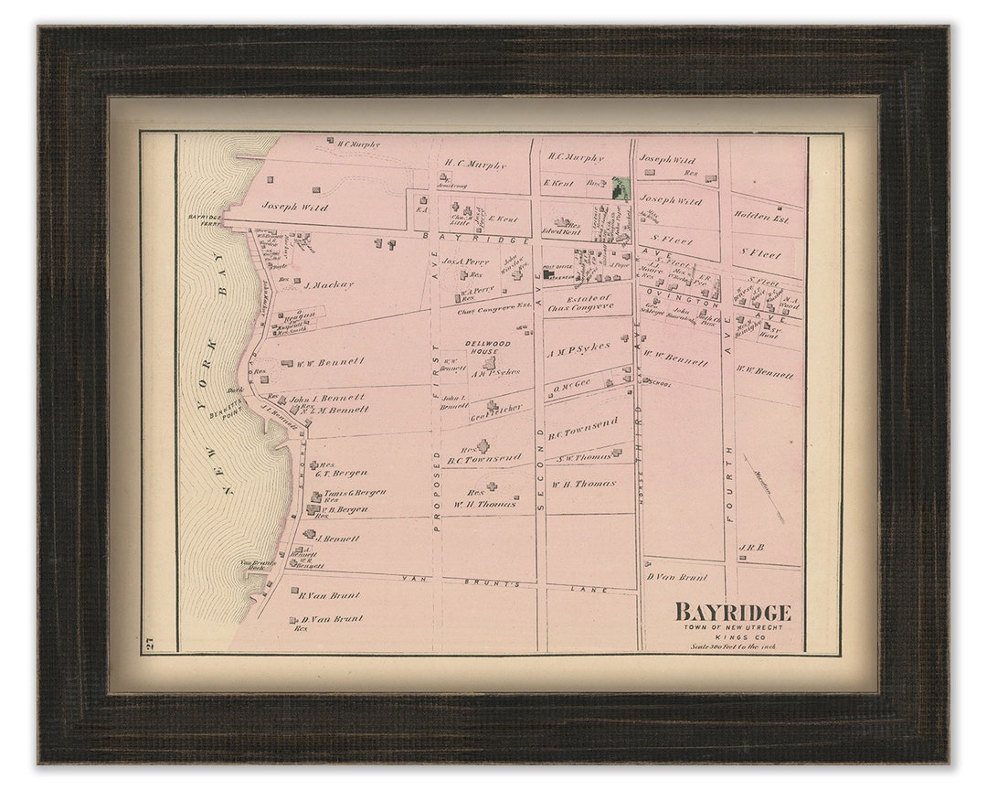 Bayridge, New York - 1873 Map, Replica or GENUINE ORIGINAL - Etsy