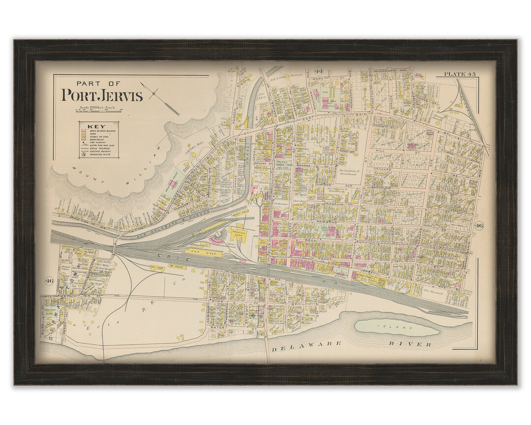 Village of PORT JERVIS, New York 1903 Map - Replica or Genuine Original ...