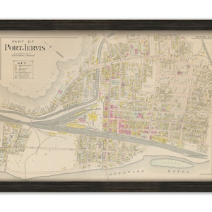 Village of PORT JERVIS, New York 1903 Map - Replica or Genuine Original ...
