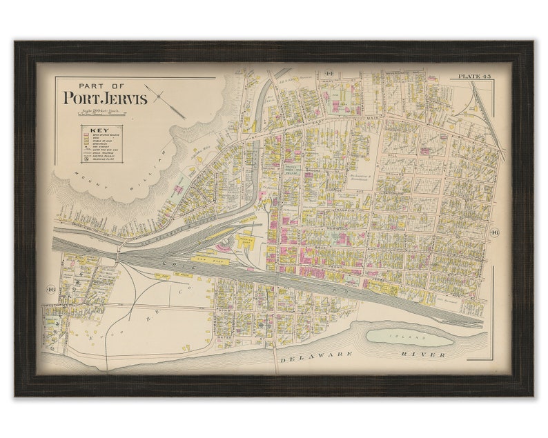 Village of PORT JERVIS, New York 1903 Map - Replica or Genuine Original ...