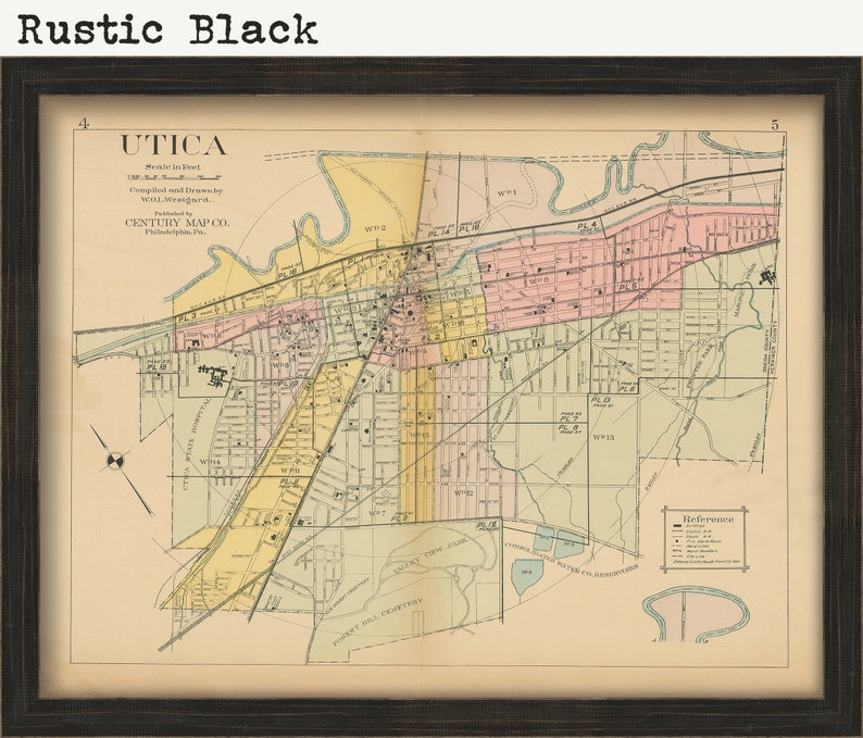 UTICA New York 1907 Map - Etsy