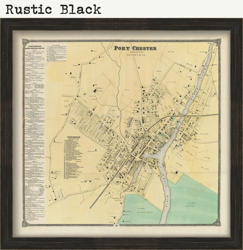 Village of PORT CHESTER New York 1868 Map - Etsy