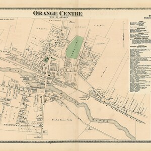 Village of ORANGE, Massachusetts 1871 Map - Etsy