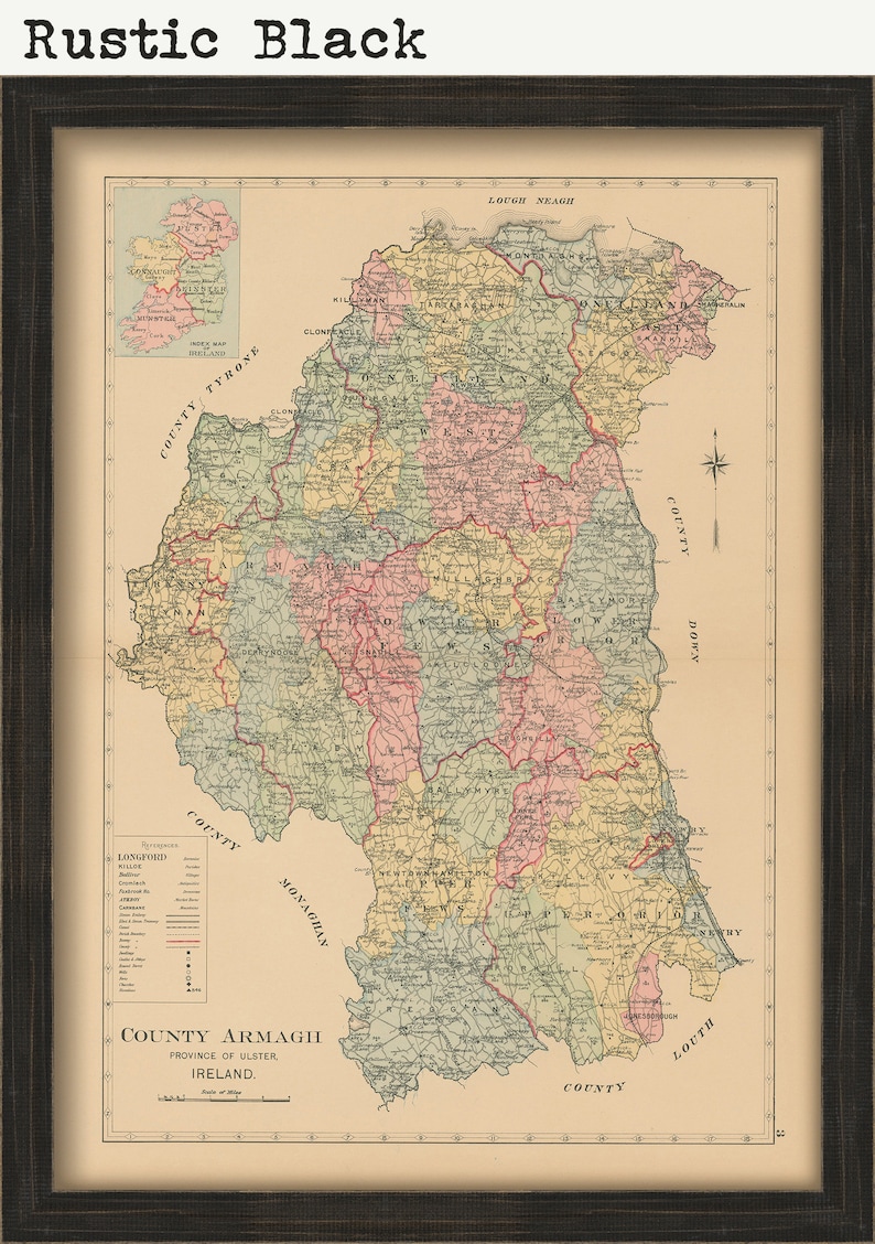 COUNTY ARMAGH Ireland 1901 Map Replica or GENUINE Original - Etsy
