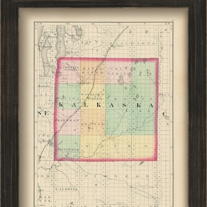 KALKASKA COUNTY, Michigan 1873 Map - Replica or Genuine Original - Etsy