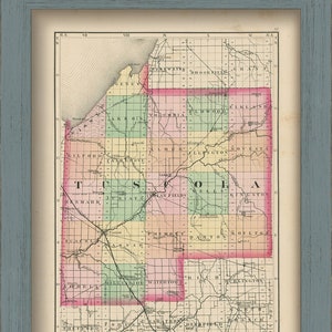 TUSCOLA COUNTY, Michigan 1873 Map - Replica or Genuine Original - Etsy