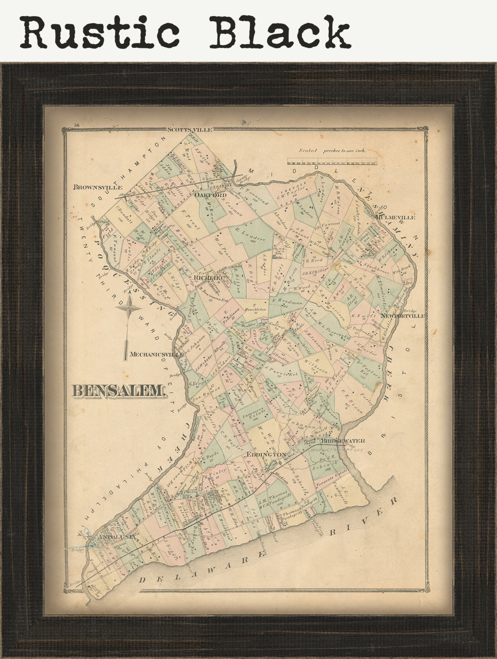 BENSALEM, Pennsylvania - 1876 Map - Etsy