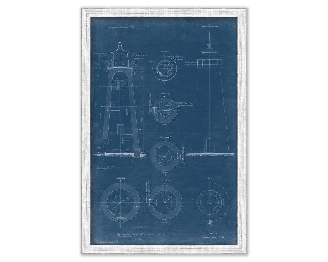 COVE POINT LIGHTHOUSE, Maryland - Blueprint Drawing and Plan of the ...