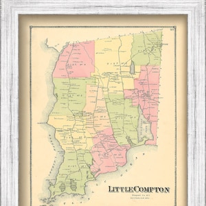 LITTLE COMPTON, Rhode Island 1870 Map - Etsy