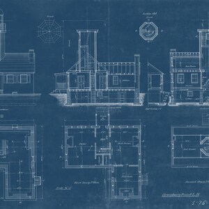 GREENBURY POINT LIGHTHOUSE, Annapolis, Maryland - Blueprint Drawing and ...