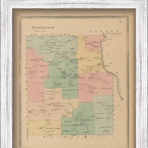 BURLINGTON, Connecticut, 1869 Map, Replica or GENUINE ORIGINAL - Etsy