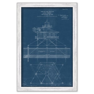 LOVE POINT LIGHTHOUSE, Maryland - Blueprint Drawing and Plan of the ...