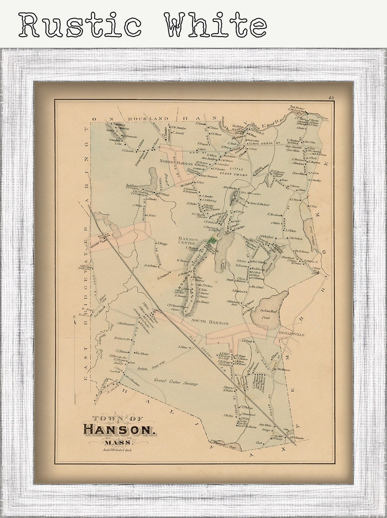 HANSON Massachusetts 1879 Map Replica or Genuine ORIGINAL - Etsy