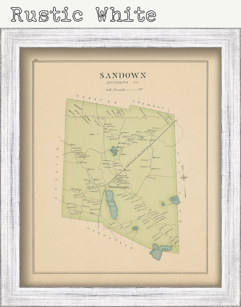 SANDOWN, New Hampshire 1892 Map - Etsy