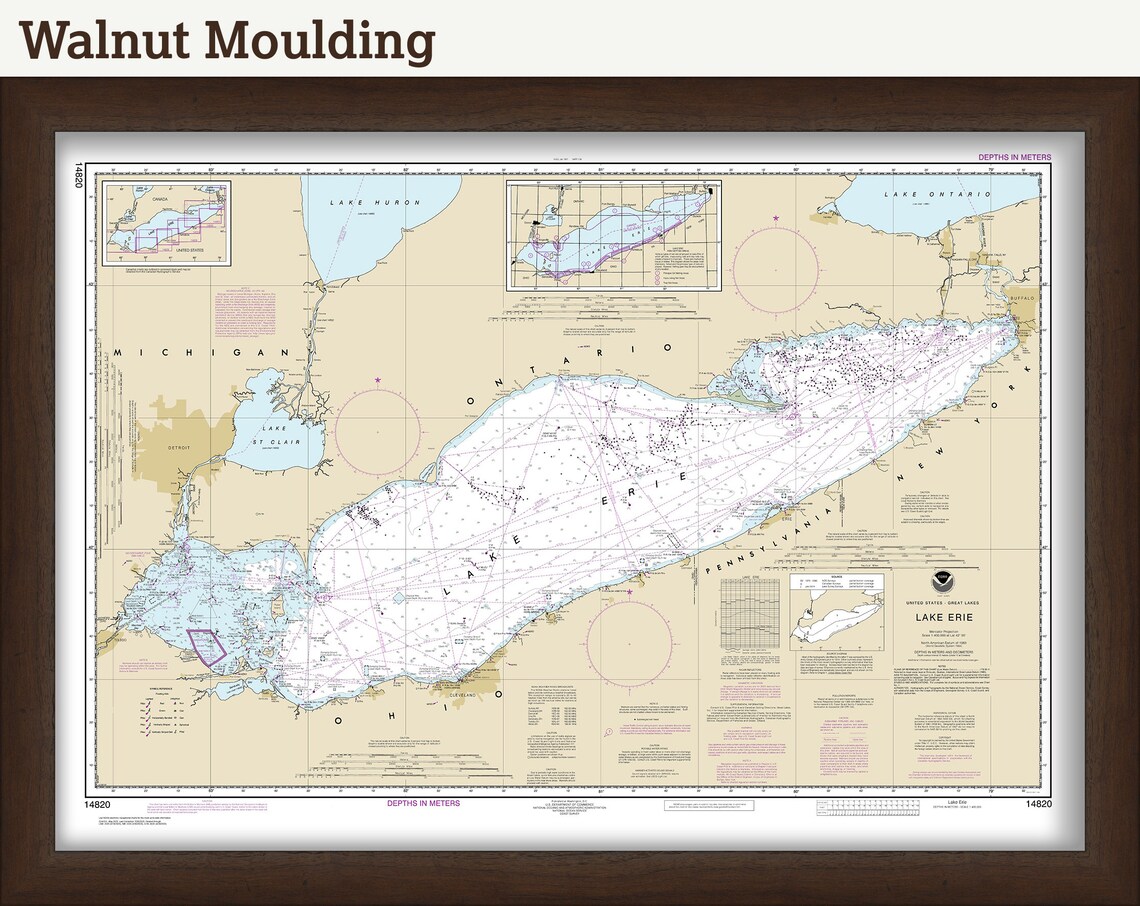LAKE ERIE 2020 Nautical Chart | Etsy