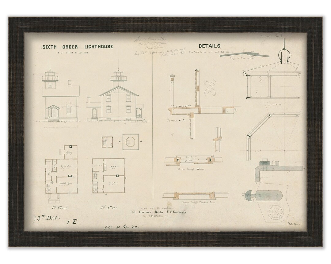 EDIZ HOOK LIGHTHOUSE, Port Angeles, Washington - Drawing and Plan of ...