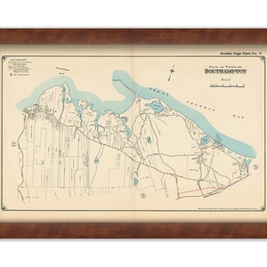 South Hampton, Great Peconic Bay, Long Island, New York Map From 1916 ...
