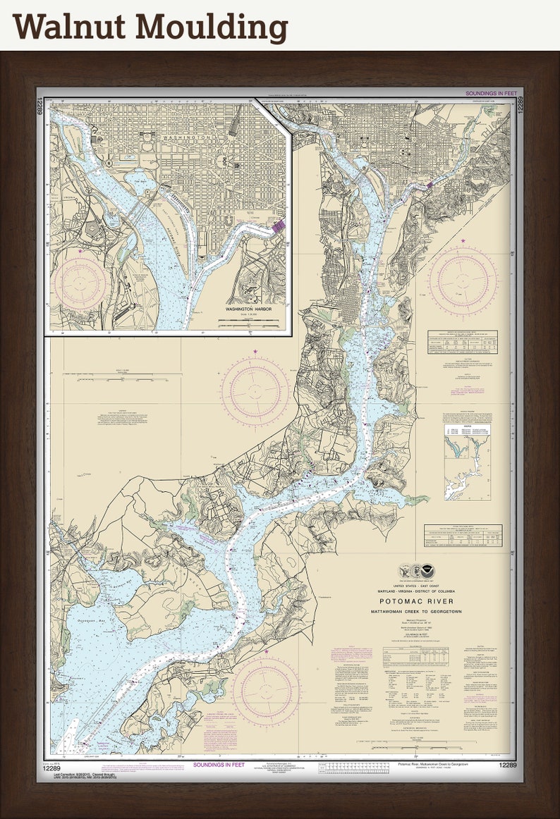 WASHINGTON DC and Potomac River 2015 Nautical Chart - Etsy