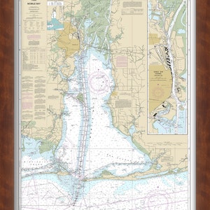 MOBILE, Alabama - 2016 Nautical Chart - Etsy