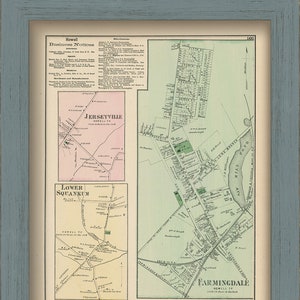 Village of FARMINGDALE, New Jersey 1873 Map - Replica or Genuine ...
