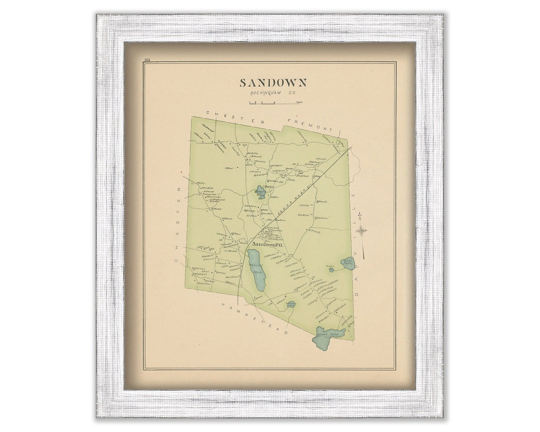 SANDOWN, New Hampshire 1892 Map - Etsy