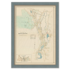 MONSON VILLAGE, Massachusetts 1894 Map - Replica or Genuine ORIGINAL - Etsy