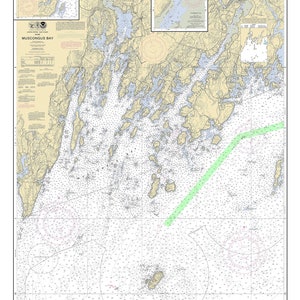 MONHEGAN ISLAND and Muscongus Bay, Maine - Nautical Chart 2011 - Etsy