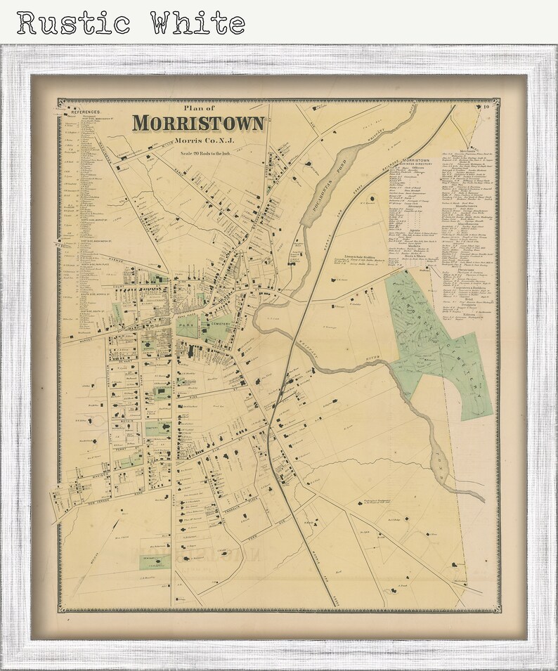 Village of MORRISTOWN, Morris County, New Jersey 1868 - Replica or ...