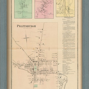 Village of PRATTSBURGH, New York 1873 Map, Replica or Genuine ORIGINAL ...