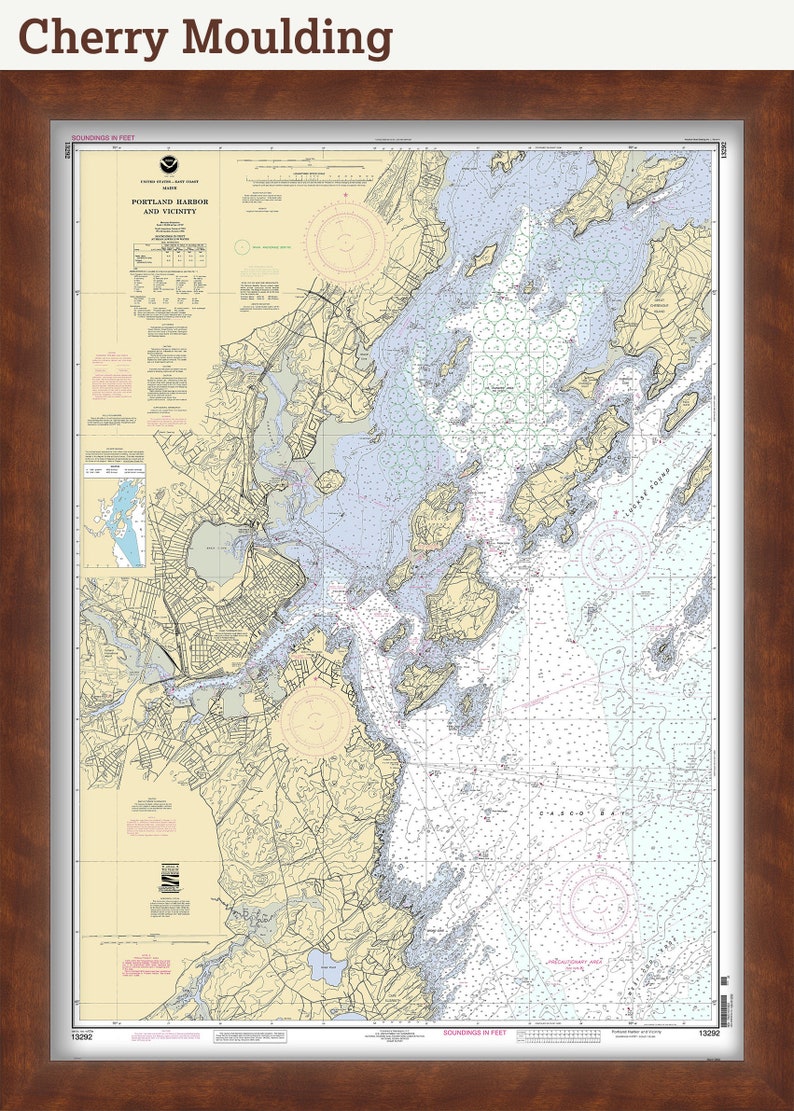 PORTLAND HARBOR Maine Nautical Chart 2002 | Etsy