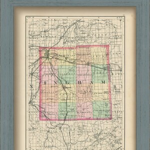 INGHAM COUNTY, Michigan 1873 Map - Replica or Genuine Original - Etsy