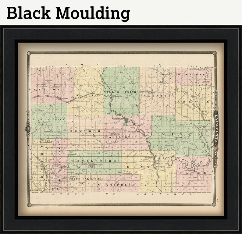 LAFAYETTE COUNTY Wisconsin 1878 Map Replica or Genuine - Etsy