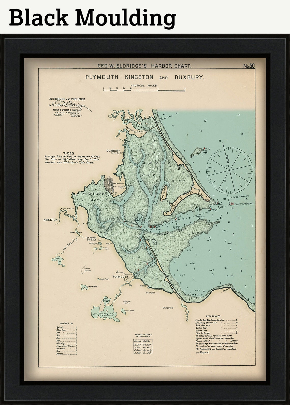 Plymouth Kingston and Duxbury 1901 Nautical Chart by Geo. - Etsy