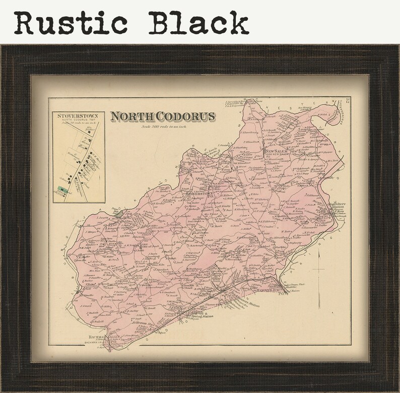 NORTH CODORUS, Pennsylvania 1876 Map - Replica or Genuine ORIGINAL - Etsy