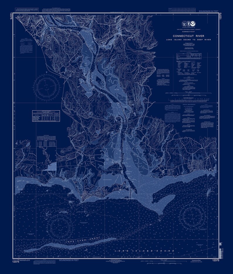 CONNECTICUT RIVER MOUTH Connecticut Nautical Chart - Etsy