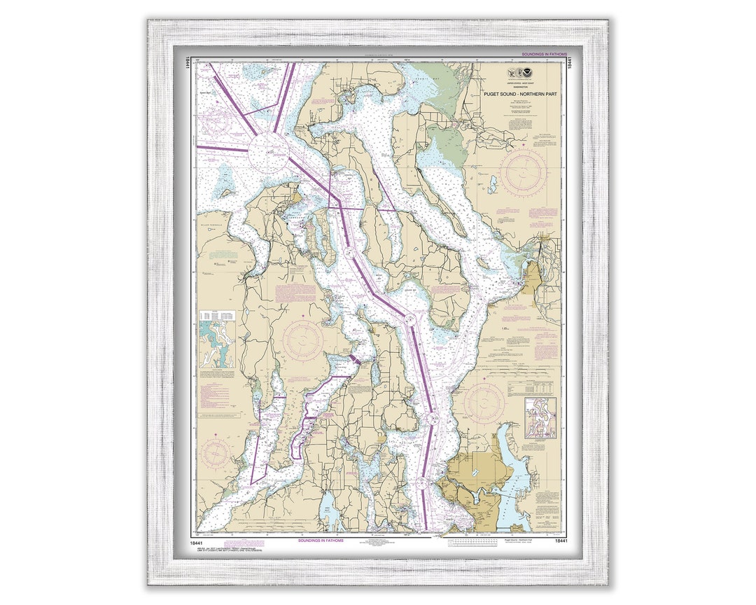 SEATTLE and PUGET SOUND, Washington - Nautical Chart Published in 2017 ...
