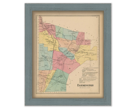 FARMINGTON Connecticut 1869 Map Replica or GENUINE ORIGINAL - Etsy FARMINGTON Connecticut 1869 Map Replica or GENUINE ORIGINAL - Etsy