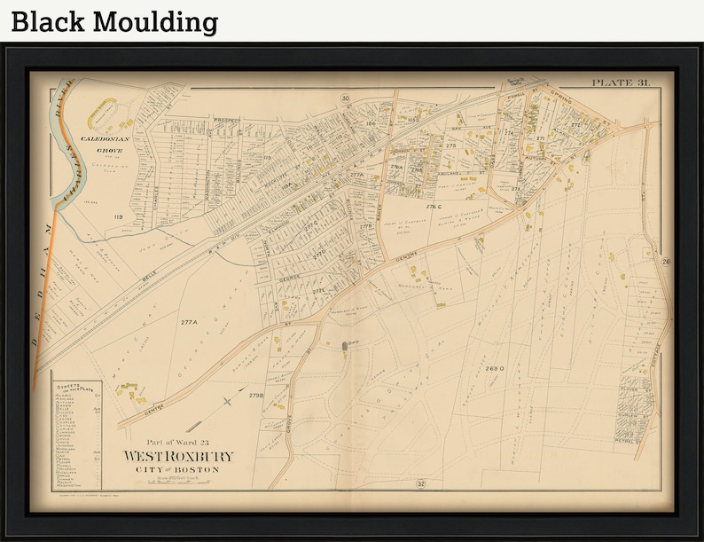 WEST ROXBURY Massachusetts 1899 Map Plate 31 Replica or - Etsy