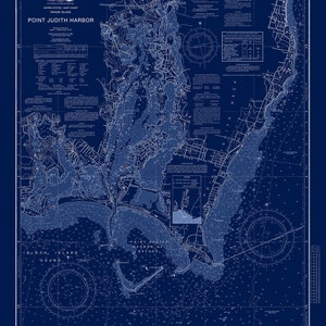 POINT JUDITH HARBOR, Rhode Island - Nautical Chart Blueprint Published ...