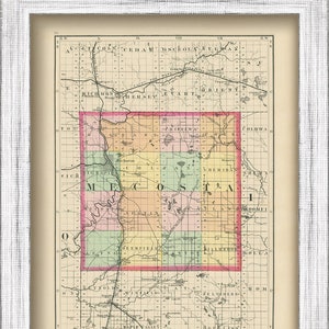 MECOSTA COUNTY, Michigan 1873 Map - Replica or Genuine Original - Etsy