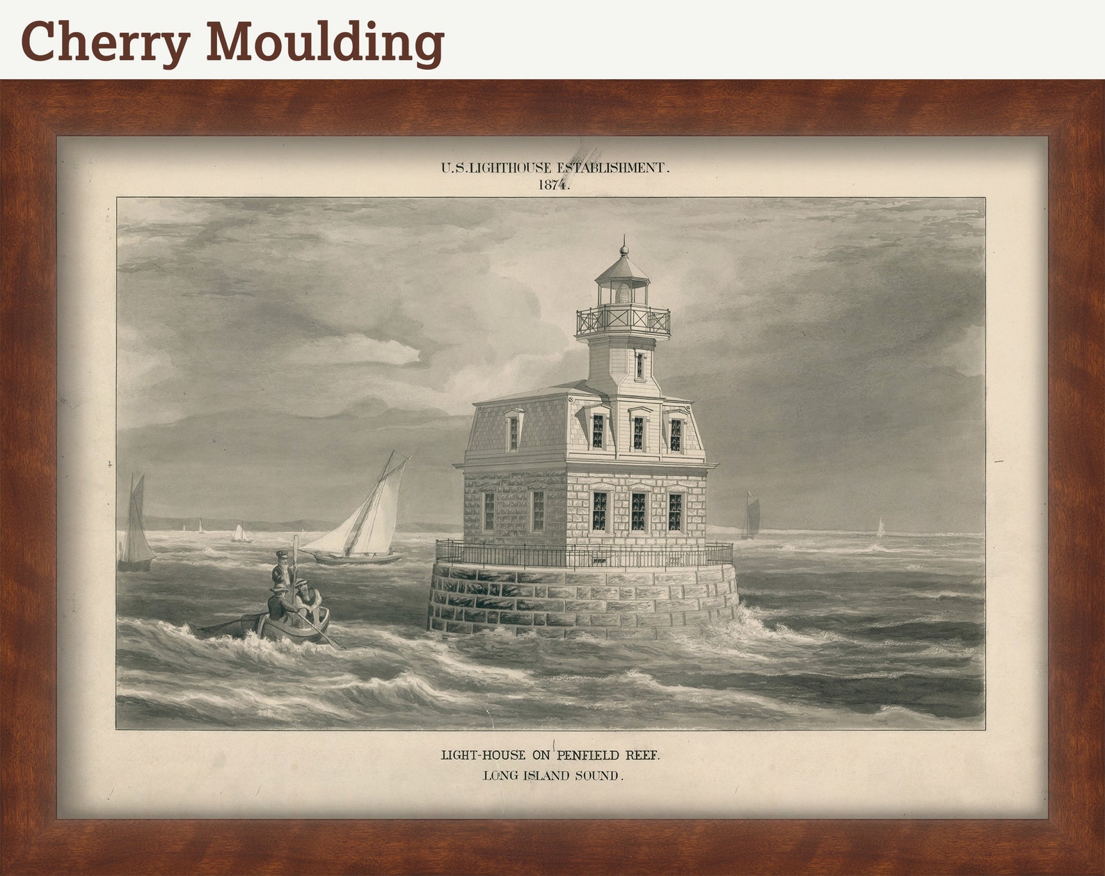 PENFIELD REEF LIGHTHOUSE, Fairfield County, Connecticut Drawing of the ...