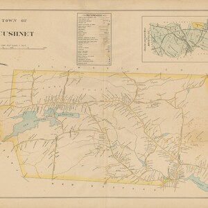 ACUSHNET, Massachusetts 1895 Map - Replica or GENUINE Original - Etsy