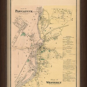 PAWCATUCK VILLAGE, STONINGTON, Connecticut, 1868 Map - Etsy