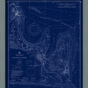 EDGARTOWN Harbor, MARTHA'S VINEYARD, Massachusetts 1961 Nautical Chart ...
