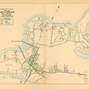 BUZZARDS BAY, Town of BOURNE, Massachusetts 1910 - Etsy