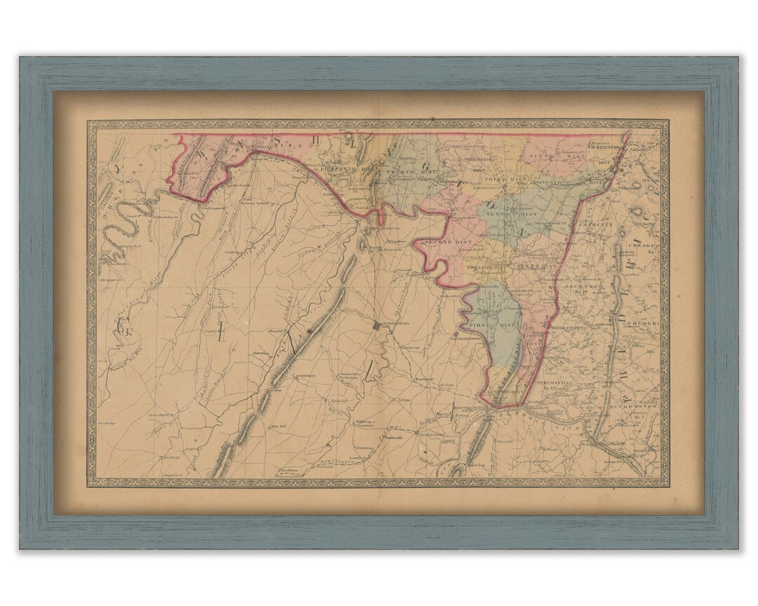 WASHINGTON COUNTY, Maryland 1866 Map, Replica or Genuine Original - Etsy