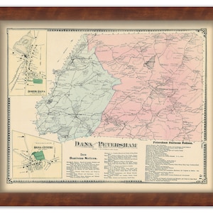Towns of DANA and PETERSHAM, Massachusetts 1870 Maps - Etsy