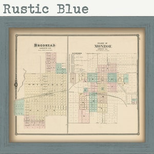 BRODHEAD and MONROE, Wisconsin 1878 Map, Replica or Genuine Original - Etsy